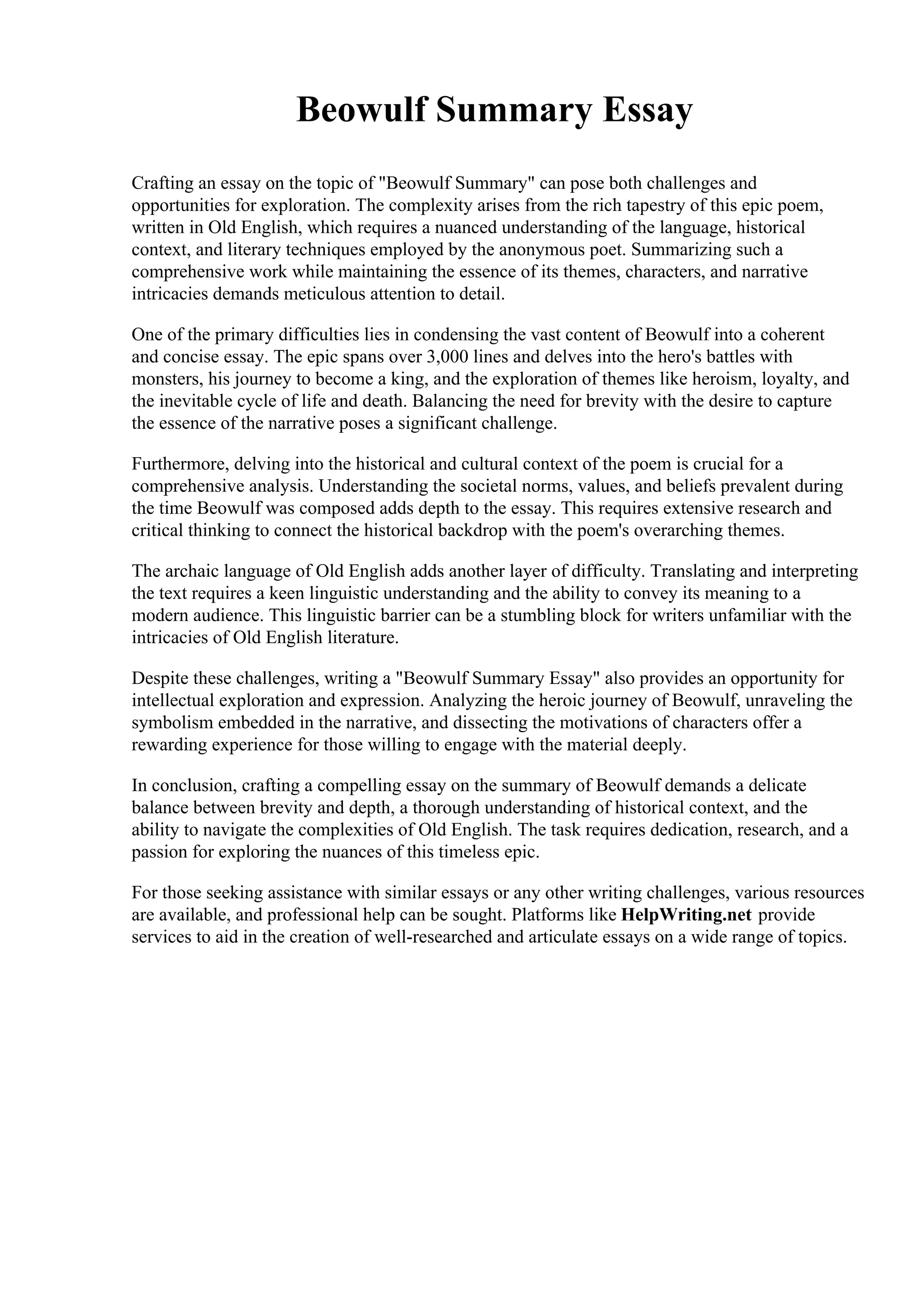 Beowulf Summary Essay.pdf