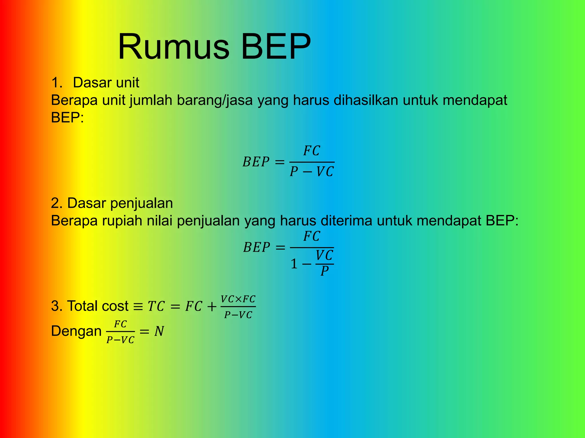 analisis break even point | PPTX