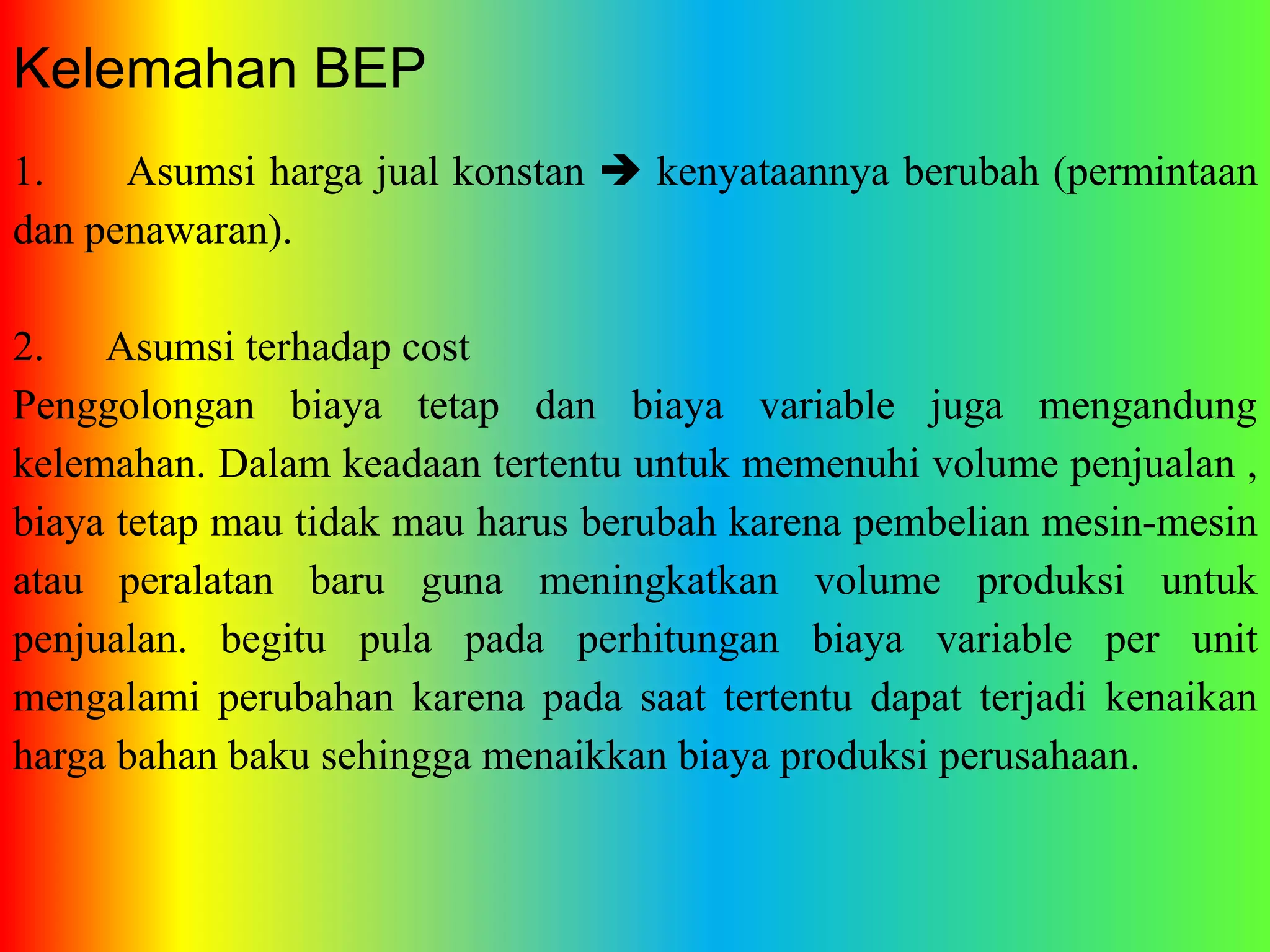 analisis break even point | PPTX