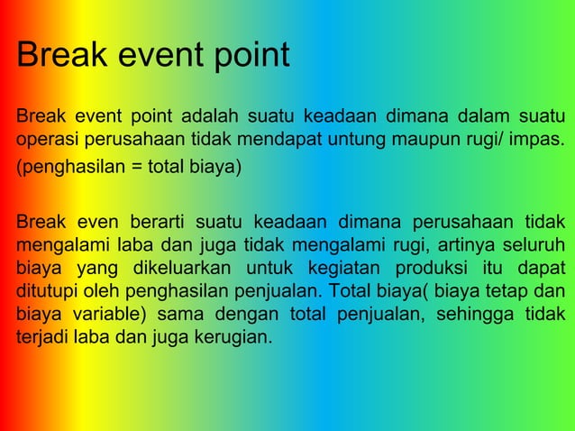 Analisis Break Even Point Pptx