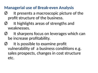 Break Even analysis power point presentation | PPTX