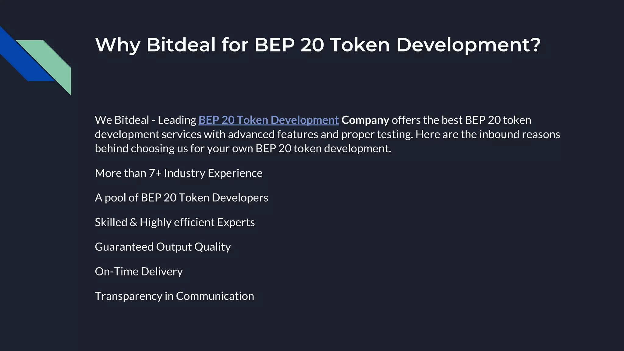 Bep 20 token development | PPTX