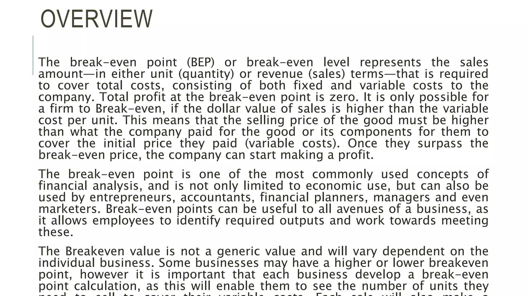 Break-Even Point | PPTX