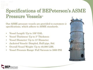 BEPeterson - ASME Pressure Vessels | PPTX