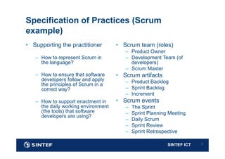 Towards an Agile Foundation for the Creation and Enactment of Software Engineering Methods: The ...