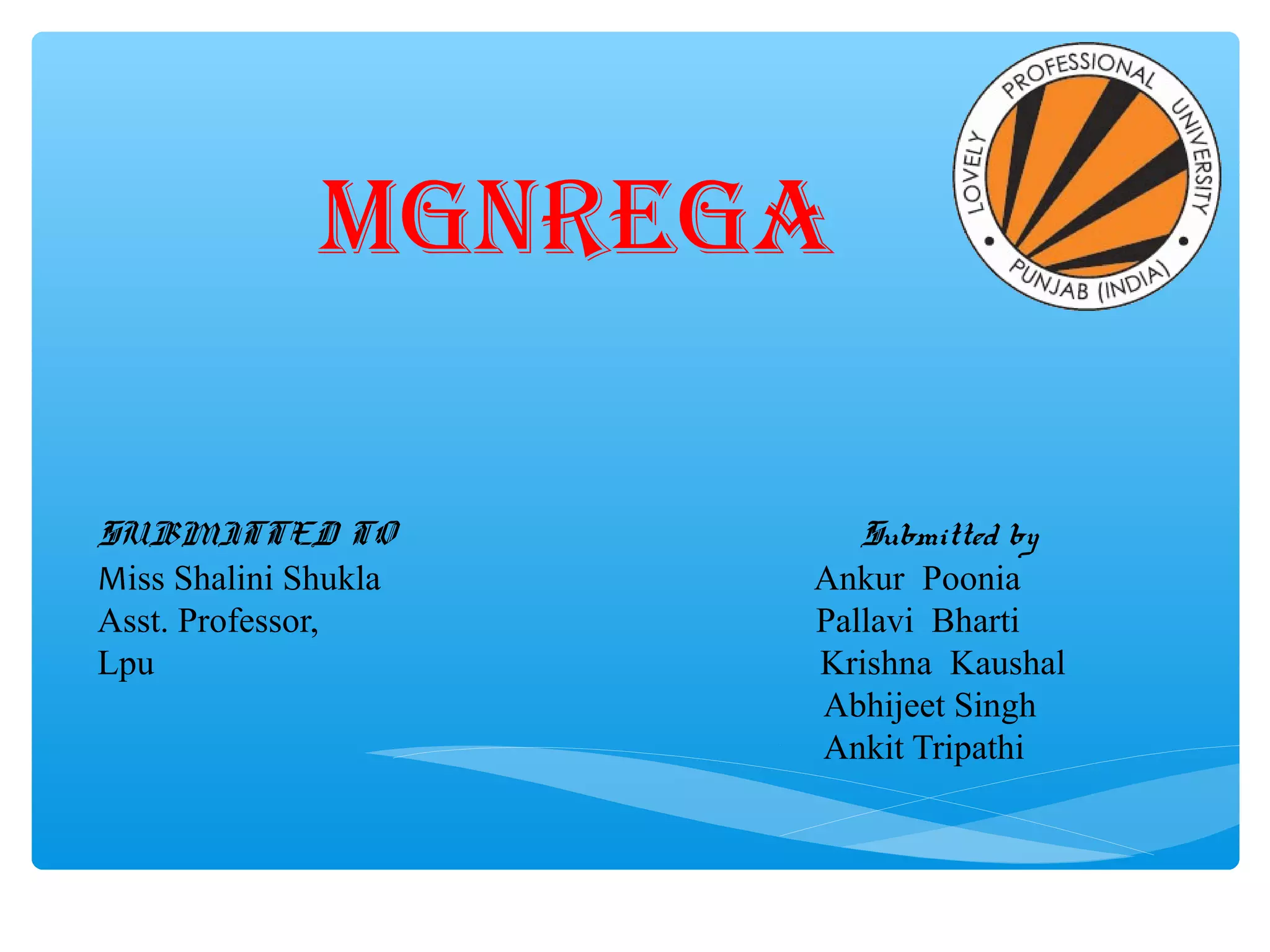 SURVEY ON MNREGA SCHEME | PPT