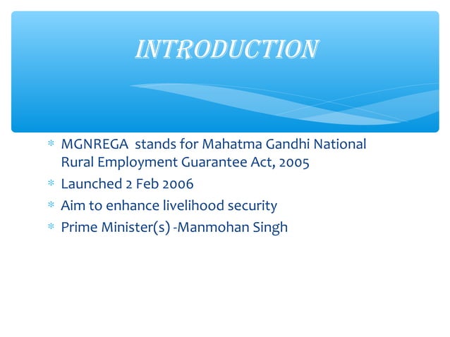 SURVEY ON MNREGA SCHEME | PPT