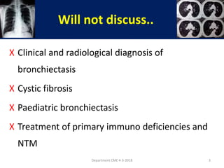 BRONCHIECTASIS 2018 | PPTX