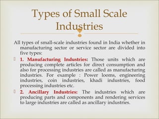 Small Scale Industries & There Governance in India | PPT