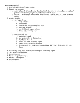 Be proactive notes | PDF