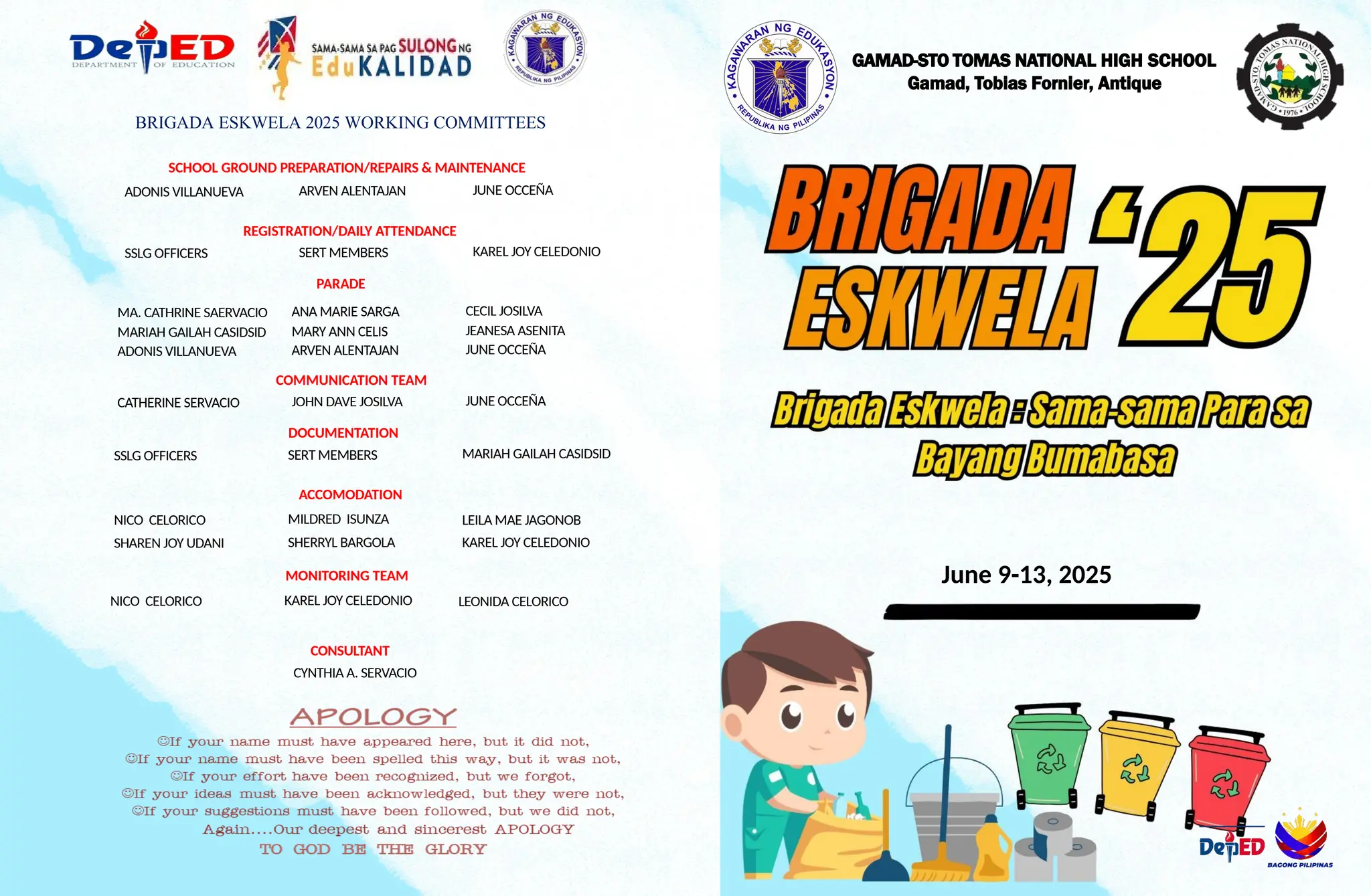 Sample of 2025 Brigada Eskwela Programme | PPTX
