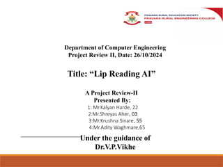 Lip reading using machine learning techniques and methods | PPT