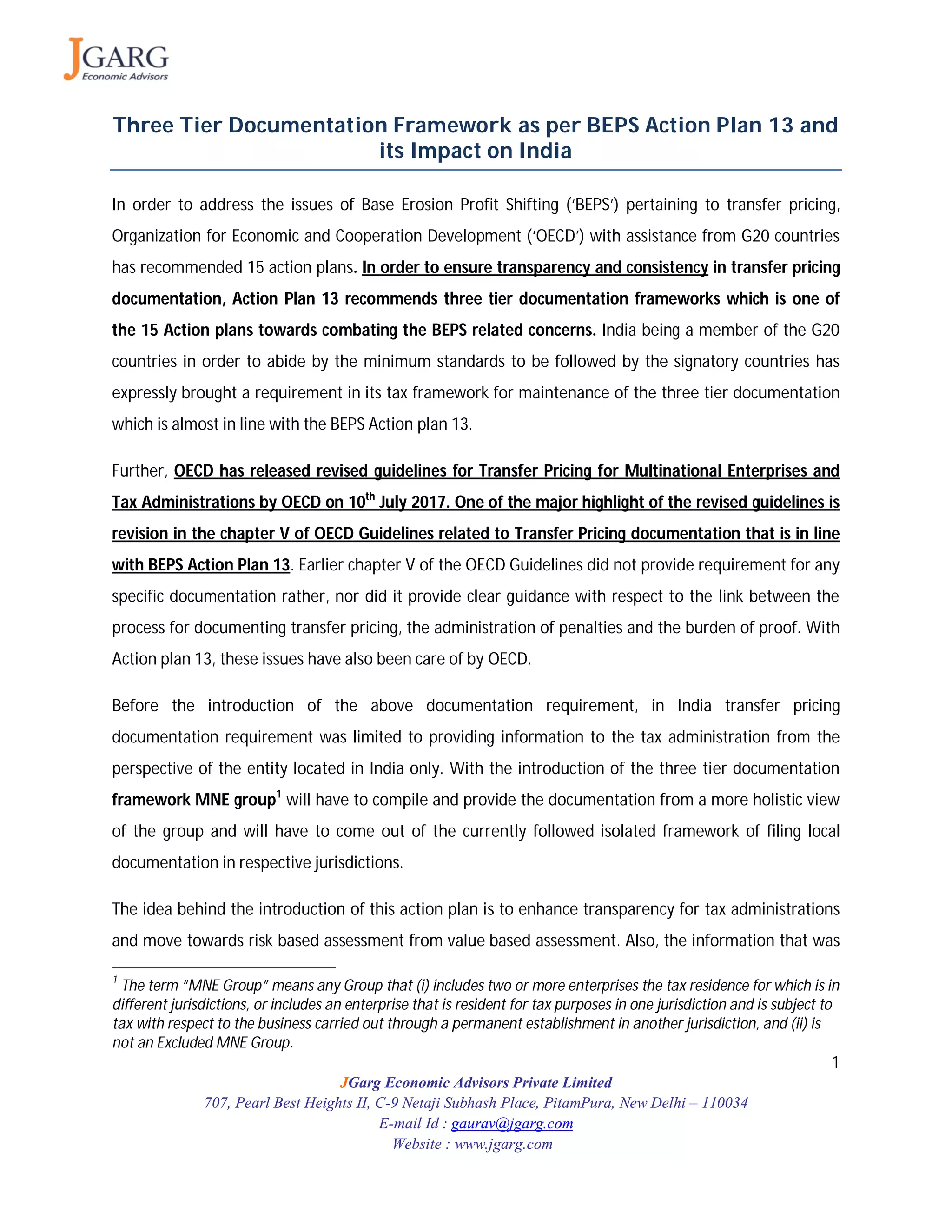 Beps Action Plan 13 | PDF