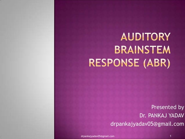 Auditory brainstem response (ABR) | PPTX | Digital Audio | Computer ...