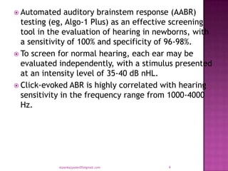 Auditory brainstem response (ABR) | PPTX