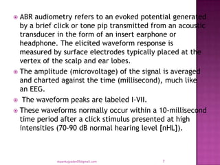 Auditory Evoked Responses Abr Brain Stem Response An Overview