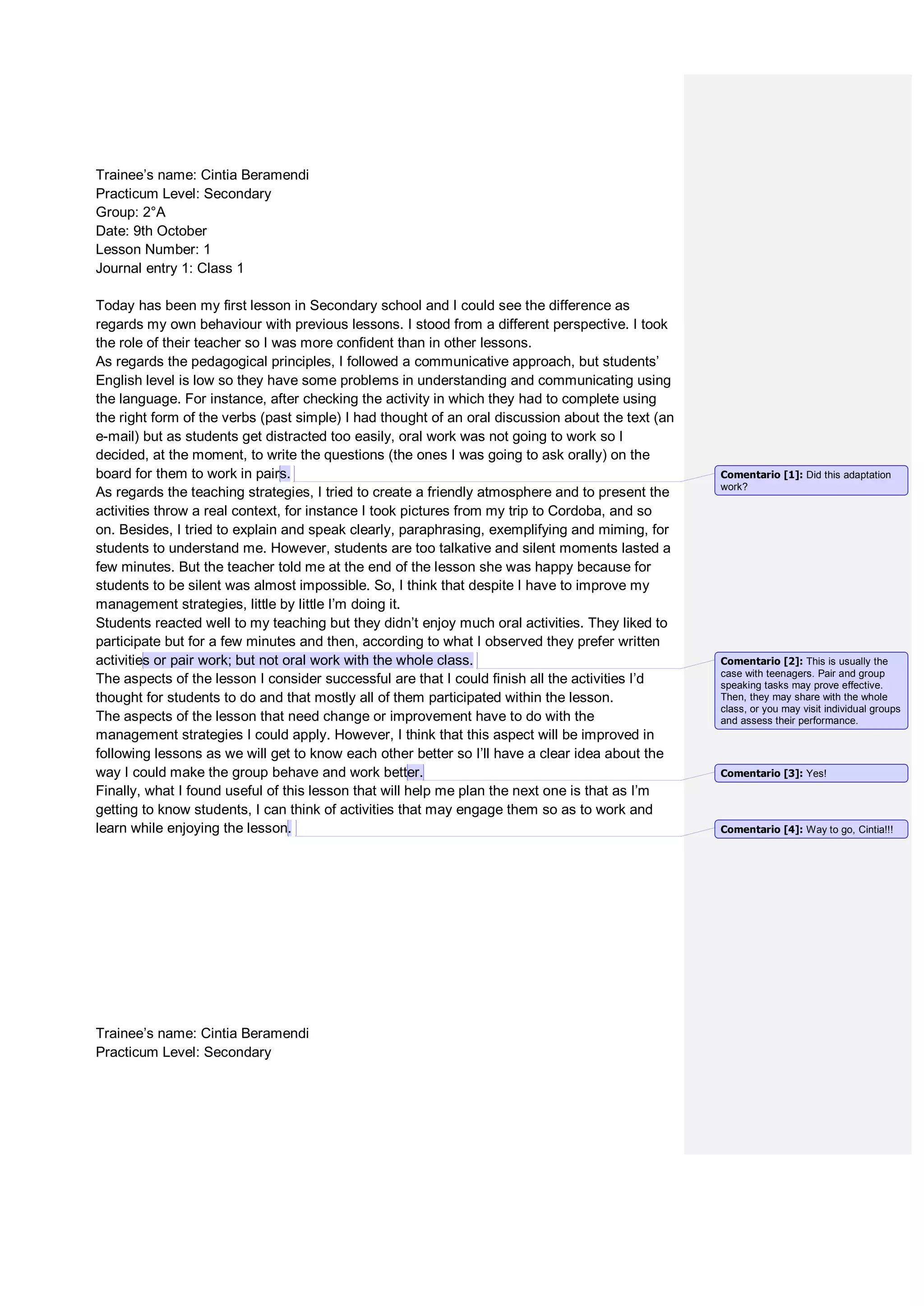 Beramendi journalentries-secondarylevel | PDF