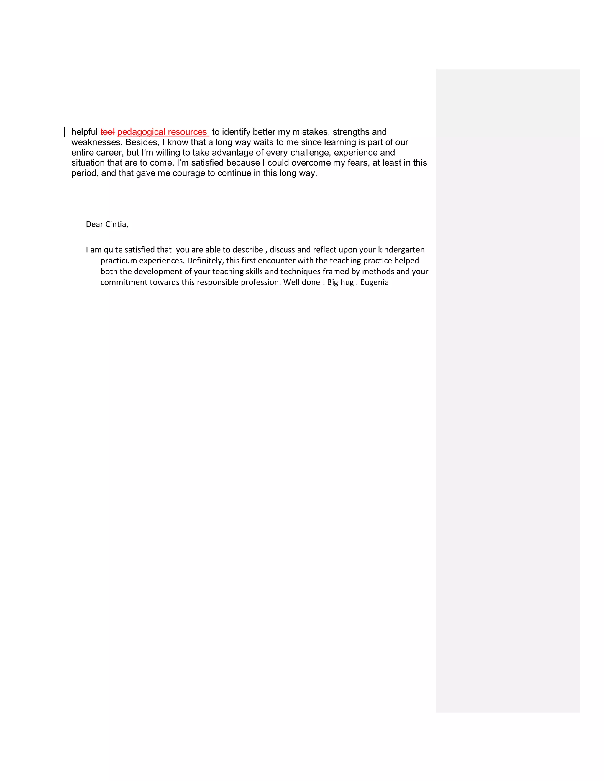 Beramendi tpd-trabajo de reflexión final-kinder-pdf | PDF | Daycare and Pre-School | Parenting