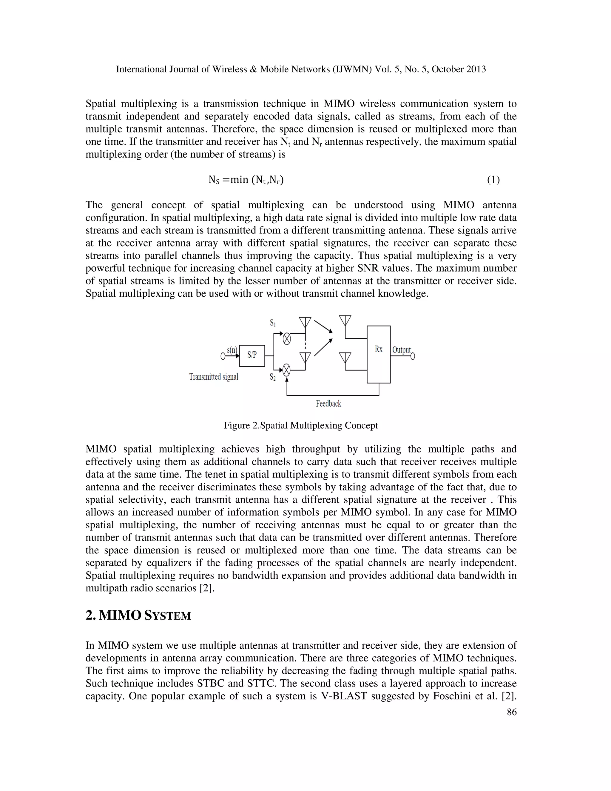 Ber analysis of 2x2 mimo spatial multiplexing under awgn and rician channels for different ...
