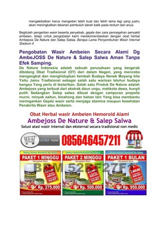 Berapa lama penyembuhan wasir internal stadium 4 | PDF