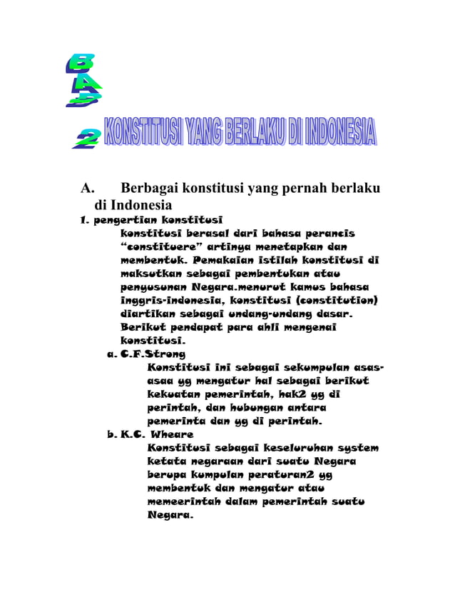 Berbagai Konstitusi Yang Pernah Berlaku Di Indonesia Pdf 