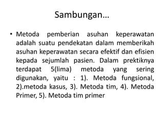 BERBAGAI METODA PEMBERIAN ASUHAN KEPERAWATAN keperawatan profesioal.pptx