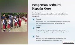 perilaku terpuji adalah kepribadianku Berbakti Kepada Guru | PPT