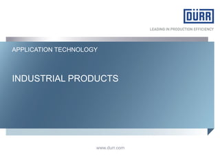 Dürr Overview industrial products | PDF
