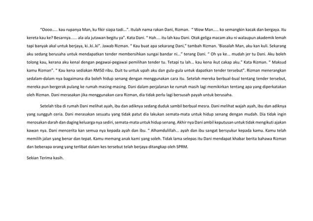 Kisah pendek tentang rasuah yang berlaku | PDF