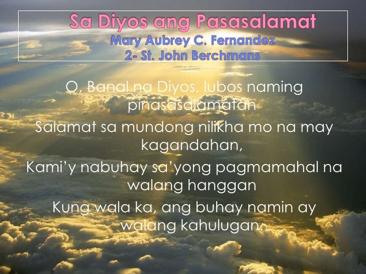 Sa Diyos Ang Pasasalamat Ni Mary Aubrey Fernandez