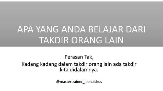 Berdamai Dengan Takdir | PPTX