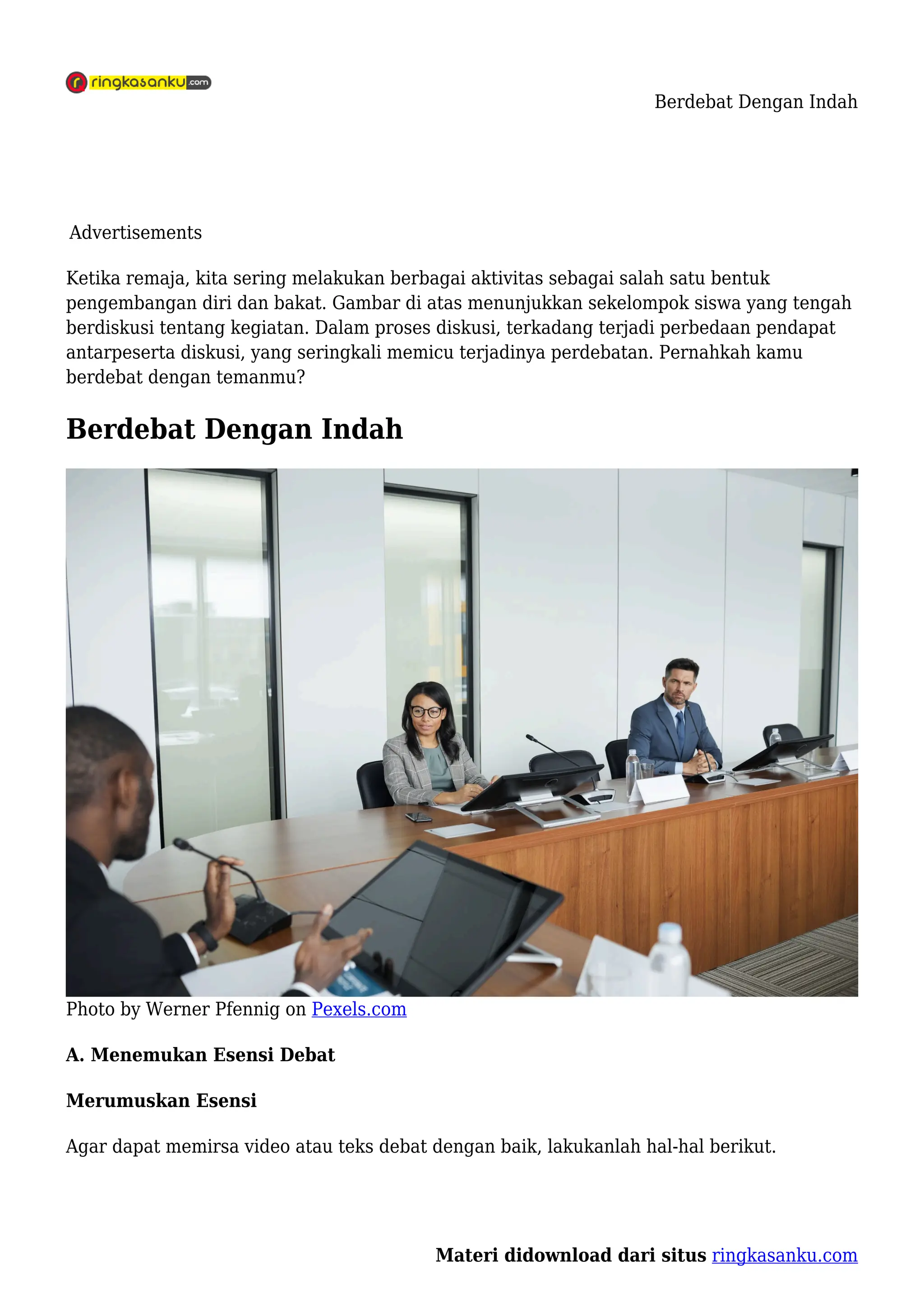 Berdebat Dengan Indah.pdf materi kelas sepuluh baba 6 | PDF