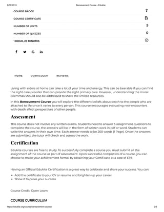 Bereavement Course - Edukite | PDF | Eldercare | Family and Relationships