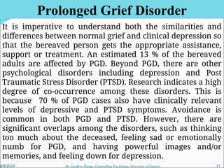 Bereavement, Prolonged Grief Disorder and Depression Community Setting ...