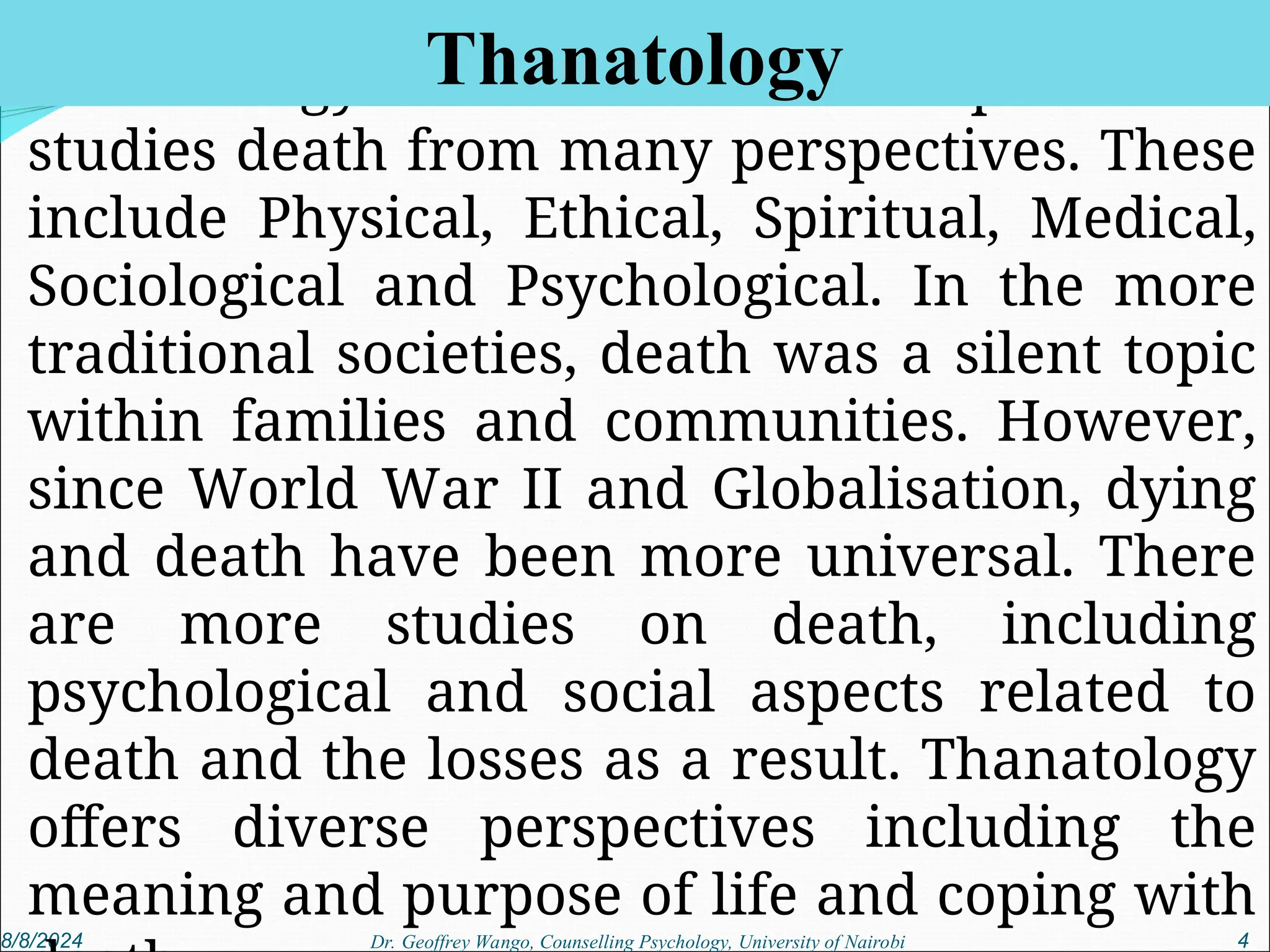 Bereavement, Prolonged Grief Disorder and Depression Community Setting ...