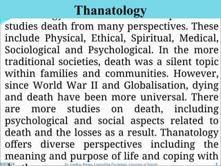 Bereavement, Prolonged Grief Disorder and Depression Community Setting ...