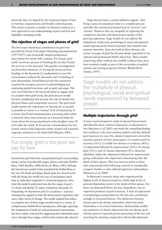 Bereavement Theory Recent Developments in our understanding of grief ...