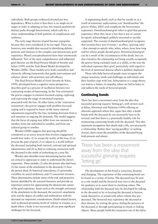 Bereavement Theory Recent Developments in our understanding of grief ...