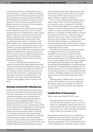 Bereavement Theory Recent Developments in our understanding of grief ...