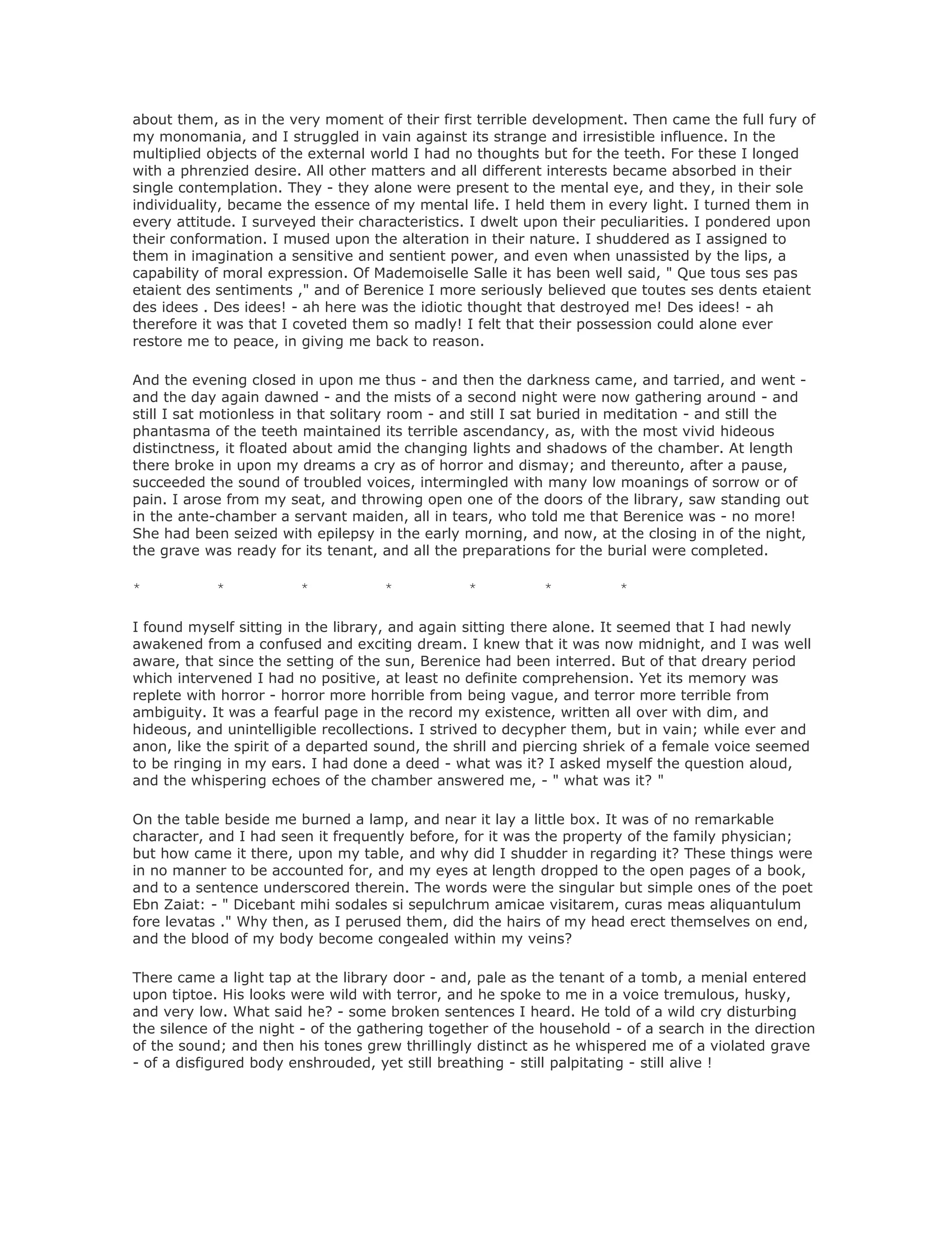 Berenice by edgar allan poe | DOC