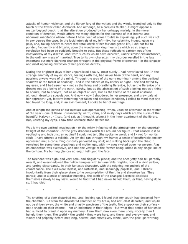 Berenice by edgar allan poe | DOC