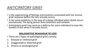 BEREVEMENT AND MENTAL HEALTH psychiatry f | PPT