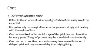 BEREVEMENT AND MENTAL HEALTH psychiatry f | PPT