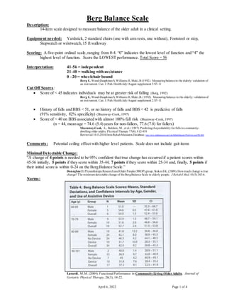 Berg balance-scale | PDF
