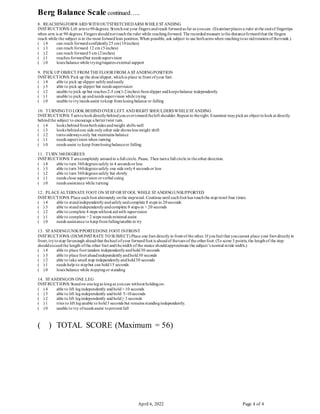 Berg Balance Scale Form