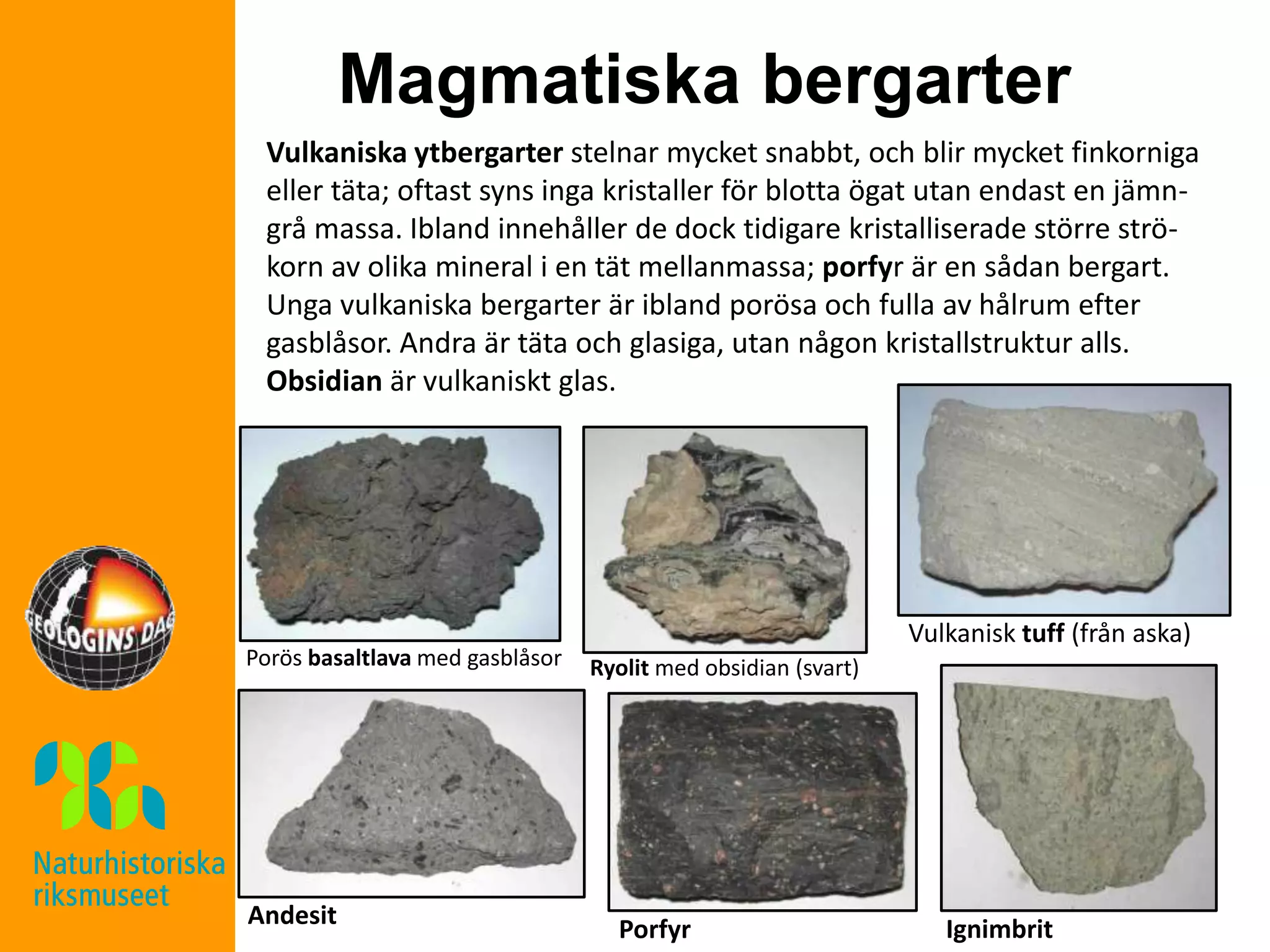 Bergarter och Bergartscykeln (Geografi lektionsmaterial) | PPTX