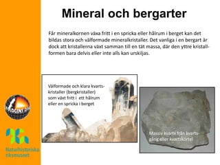 Bergarter och Bergartscykeln (Geografi lektionsmaterial) | PPTX
