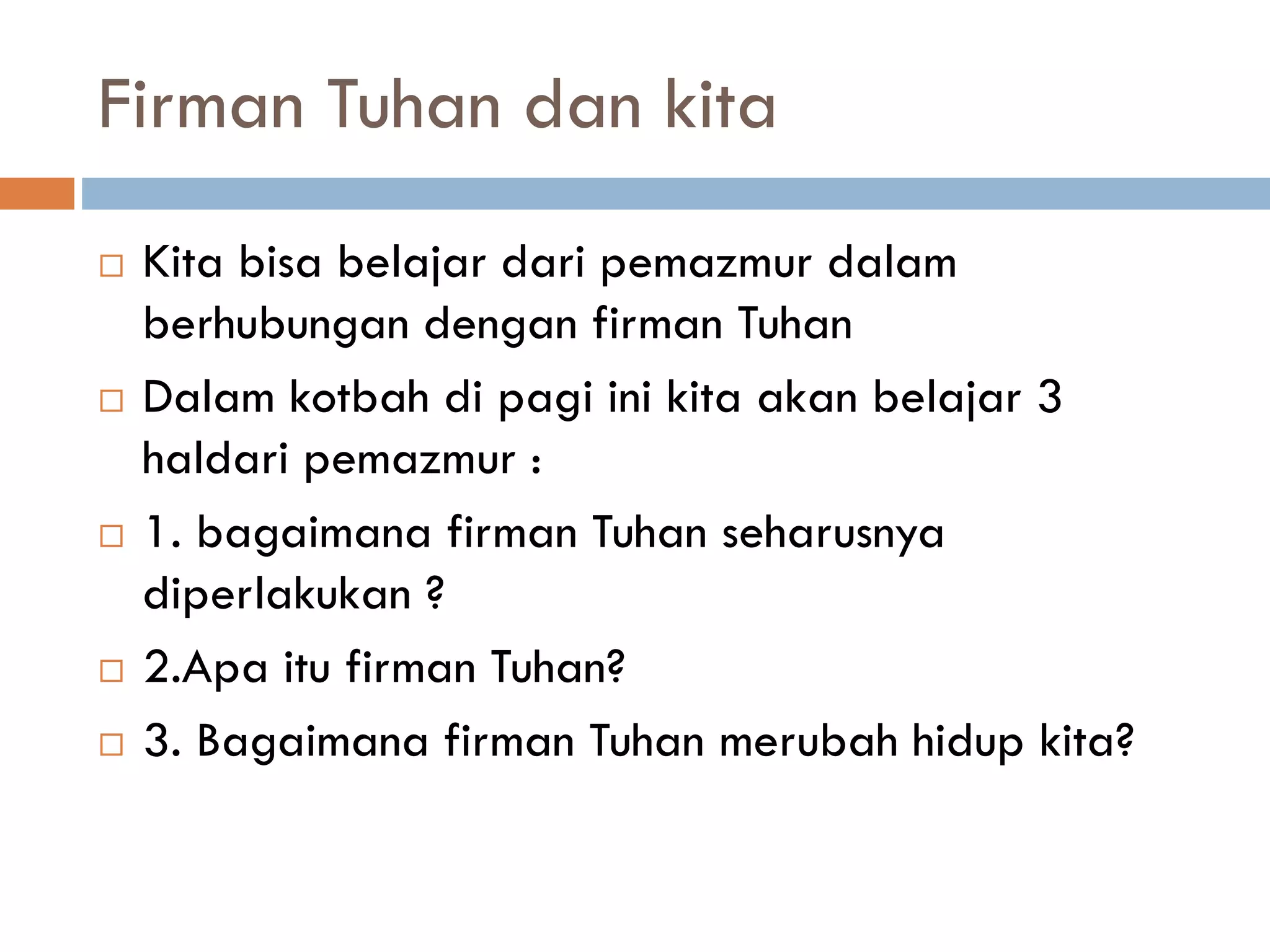 Bergaul dengan firman Allah | PPTX