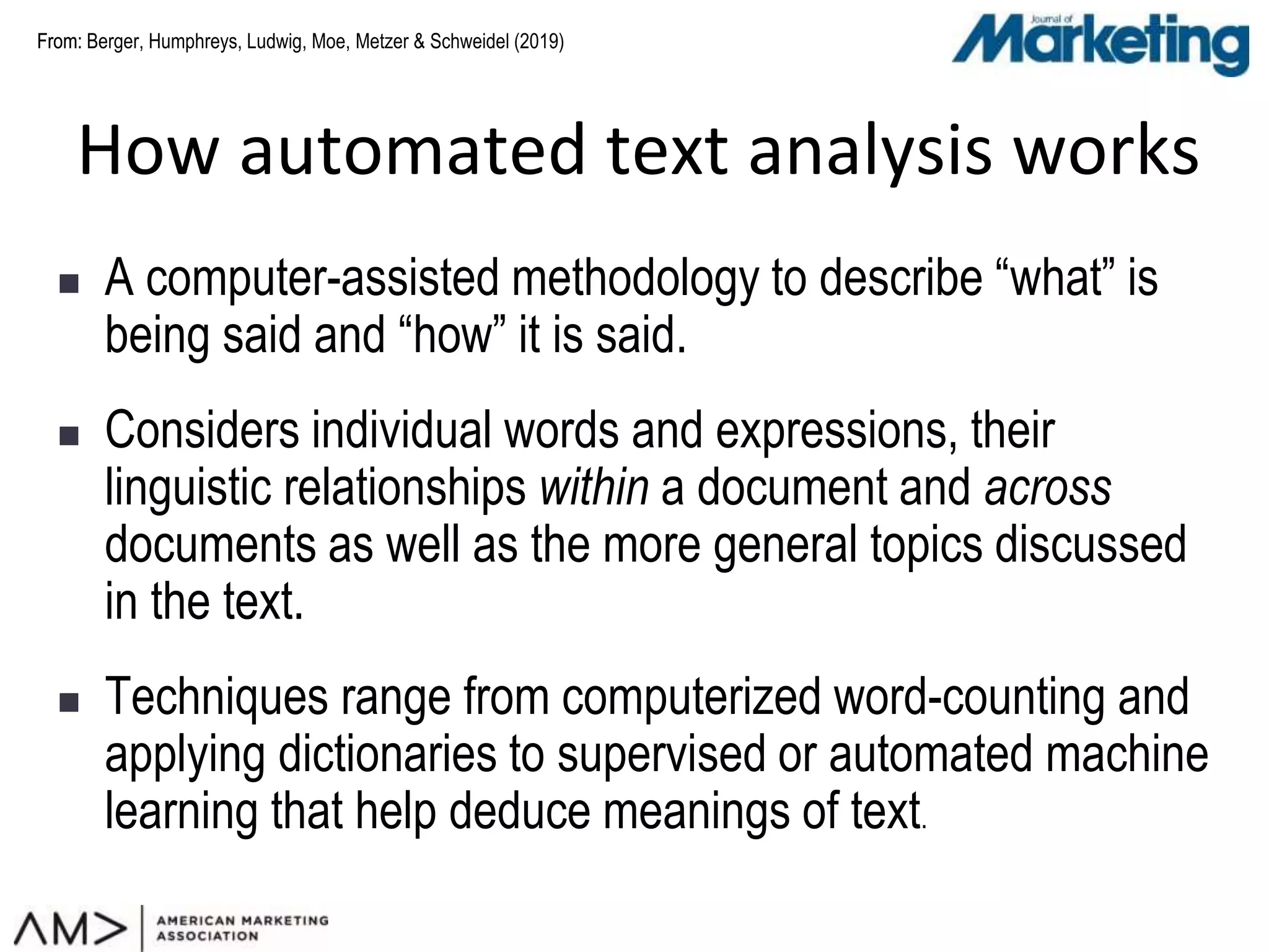 Uniting the Tribes: Using Text for Marketing Insight | PPTX