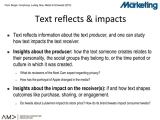 Uniting the Tribes: Using Text for Marketing Insight | PPTX